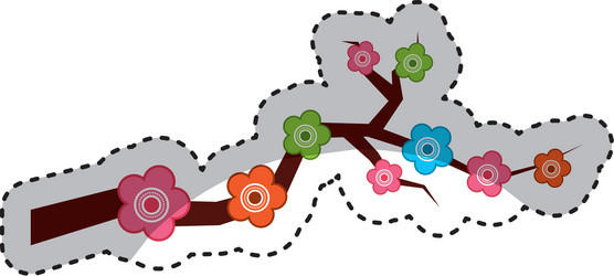 Japanese tree branch icon Royalty Free Vector Image