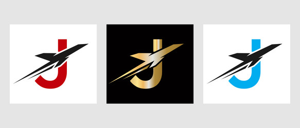 Letter j travel logo template initial Royalty Free Vector