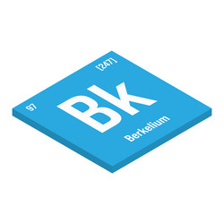 Berkelium bk periodic table element Royalty Free Vector