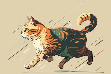 Cat running Royalty Free Vector Image - VectorStock