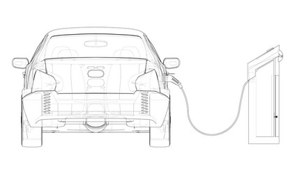 Electric Car Blueprint Drawing Vector Images (over 310)