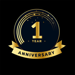 First year anniversary celebration emblem Vector Image
