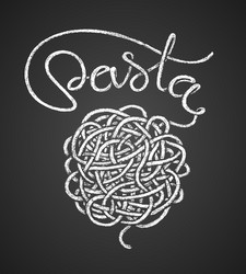 Spaghetti pasta noodle shop logo design Royalty Free Vector