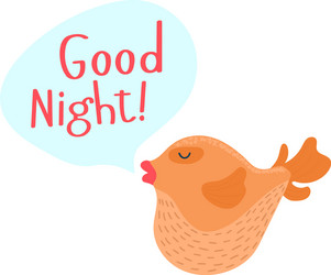 Sleeping small fish good night inscription cute Vector Image