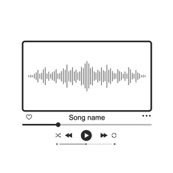 Music player interface with buttoms loading bar Vector Image