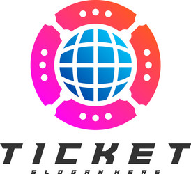 World ticket logo design concept template Vector Image