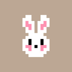 8 bit pixel rabbit head Royalty Free Vector Image
