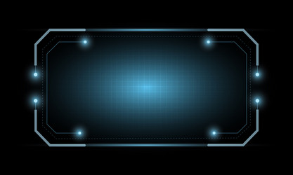 Abstract blue screen hi-tech hologram frame Vector Image