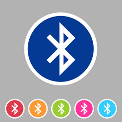Bluetooth flat icon isolated blue and white Vector Image