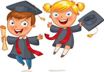 Graduate student in cartoon style Royalty Free Vector Image