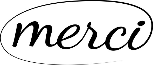 Merci phrase hand drawn lettering calligraphic Vector Image