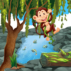 Monkey Climbing Vine Vector Images (59)