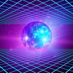 Disco or mirror ball icon symbol nightlife retro Vector Image