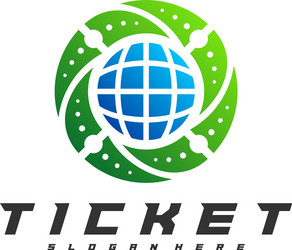 World ticket logo design concept template Vector Image