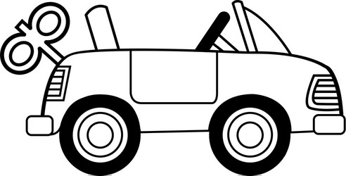 Cartoon toy wind up car Royalty Free Vector Image