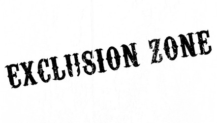 Exclusion zone rubber stamp Royalty Free Vector Image