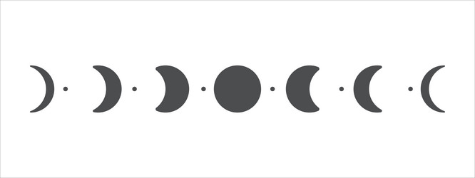 Antique style moon phases isolated Royalty Free Vector Image