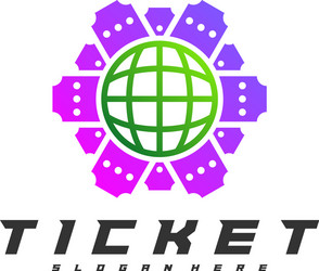 World ticket logo design concept template Vector Image