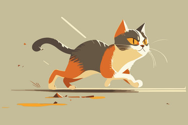 Cat running Royalty Free Vector Image - VectorStock