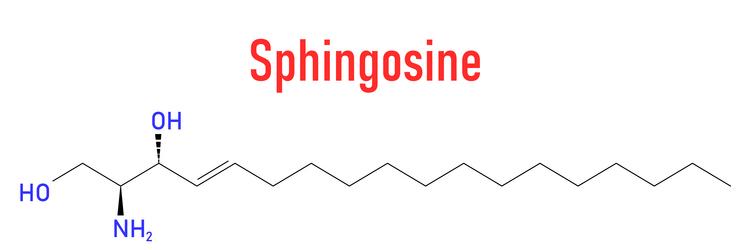 Sphingosine-1-phosphate molecule skeletal formula Vector Image