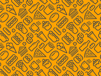 Cafe menu seamless background and design elements Vector Image