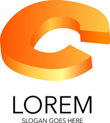 Literal style logo in 3d Royalty Free Vector Image