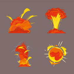 Military explosion icon bundle design Royalty Free Vector