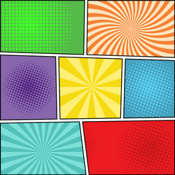 Empty comic page mockup with color background Vector Image