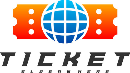 World ticket logo design concept template Vector Image