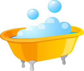 Woman taking bath with foam cartoon Royalty Free Vector