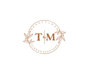 Initial tm feminine logo usable Royalty Free Vector Image