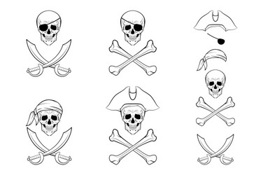 Simple Pirate Skull Tattoos