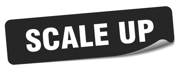 Scale up sticker scale up label Royalty Free Vector Image