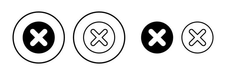 Close icon delete icon remove cancel exit symbol Vector Image