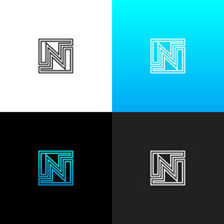 Logo n with lines linear of the letter Royalty Free Vector