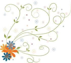 Spring floral decorative swirls Royalty Free Vector Image