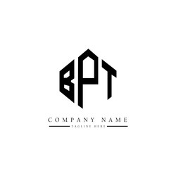 Bpt letter logo design in six style polygon Vector Image