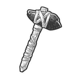 Orbitoclast and hammer sketch engraving Royalty Free Vector