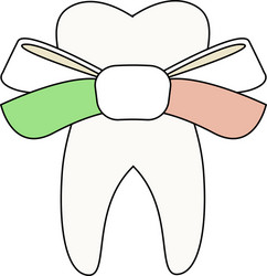 Tooth with bow Royalty Free Vector Image - VectorStock