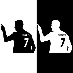 Cristiano ronaldo line art silhouette Royalty Free Vector