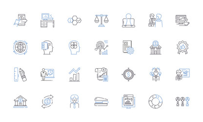 Avatars line icons collection comrades Royalty Free Vector