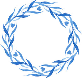 Indigo blue hand drawn seamless border Royalty Free Vector
