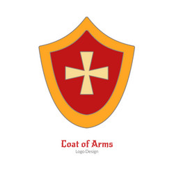 Medieval colorful logo emblem template flat style Vector Image