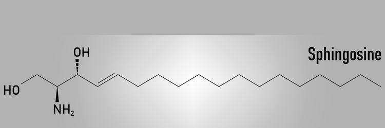 Sphingosine-1-phosphate molecule skeletal formula Vector Image