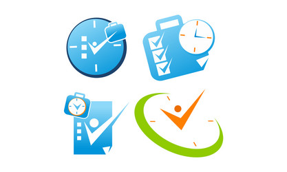 Time management logo design template Royalty Free Vector