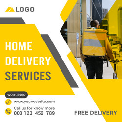 Delivery service social media ad banner Royalty Free Vector