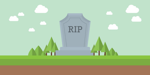 Cemetery tombstone with rip inscription cartoon Vector Image