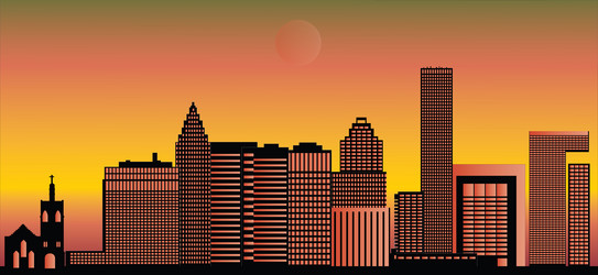 Houston city skyline Royalty Free Vector Image