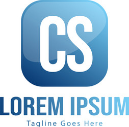Initial cs logo template with modern frame Vector Image