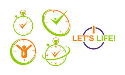 Time management logo design template Royalty Free Vector